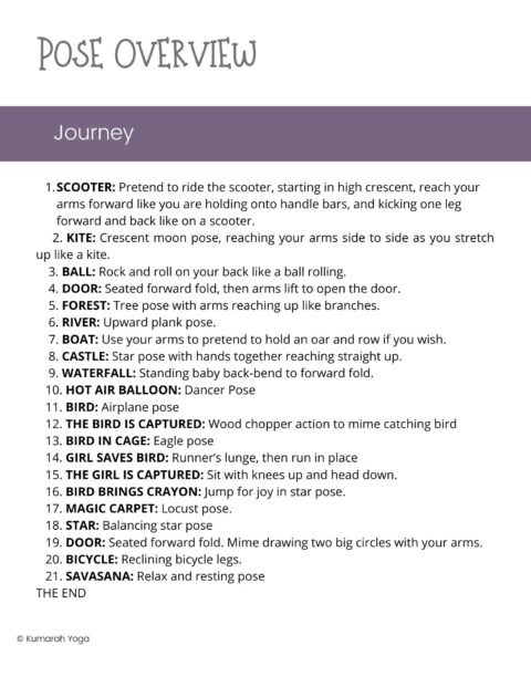 Kids Yoga Lesson Plan--Journey by Aaron Becker : Kumarah