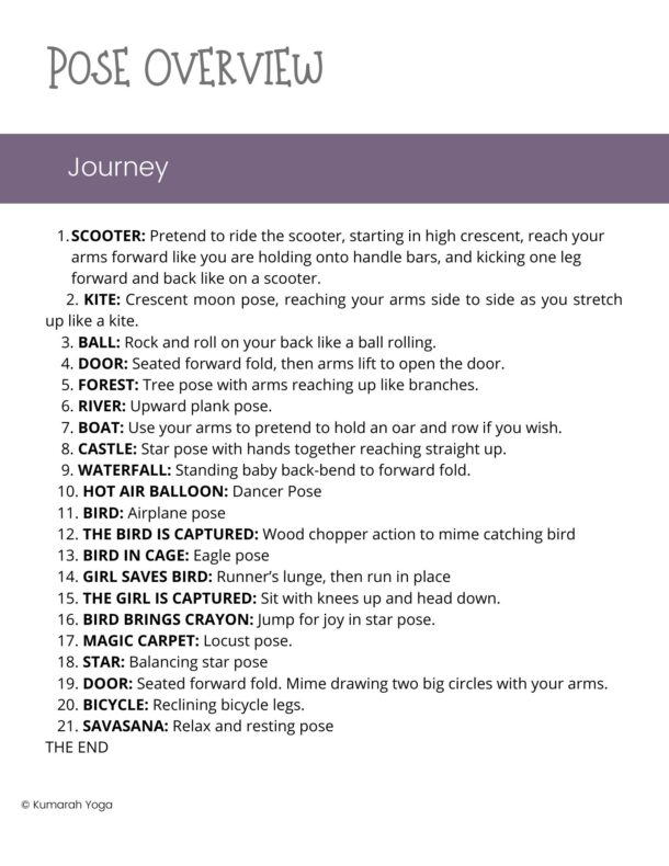 Kids Yoga Lesson Plan--Journey by Aaron Becker : Kumarah
