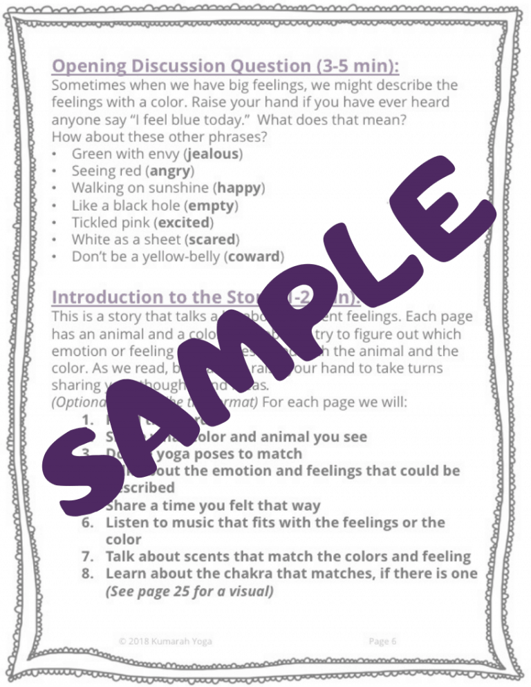 Bundle- Three Yoga and Literacy Lesson Plans : Kumarah