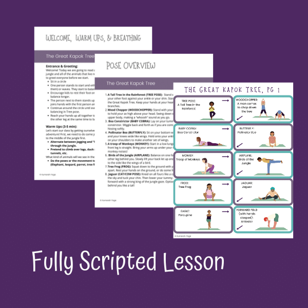 Kids Yoga Lesson Plan - The Great Kapok Tree : Kumarah