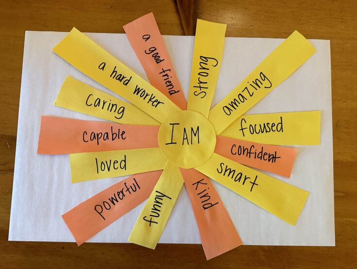 Fun Positive Affirmations Sunshine Craft for Kids