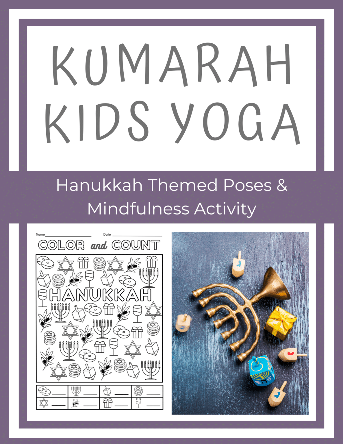 Hanukkah Themed Yoga for Kids + Printable Poster and Activity