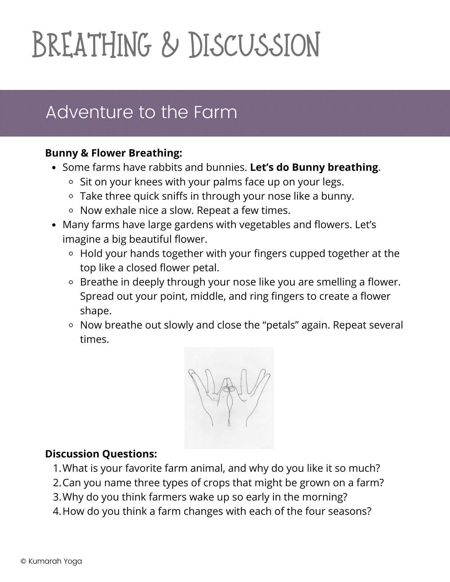 Farm Adventure Themed Yoga Lesson : Kumarah