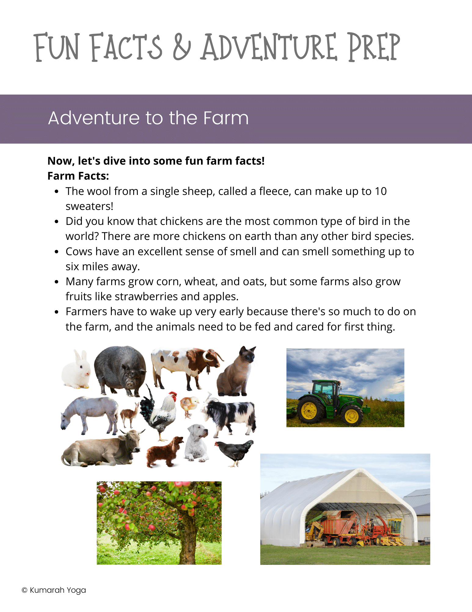 Farm Adventure Themed Yoga Lesson : Kumarah